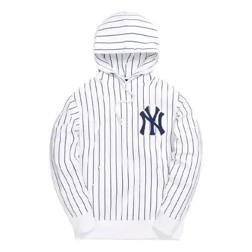 Kith X Major League Baseball New York Yankees Striped Hoodie - White/blue