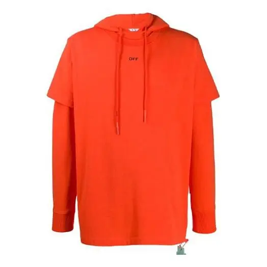 Off-White Arrow Logo Layered Hoodie - Orangered