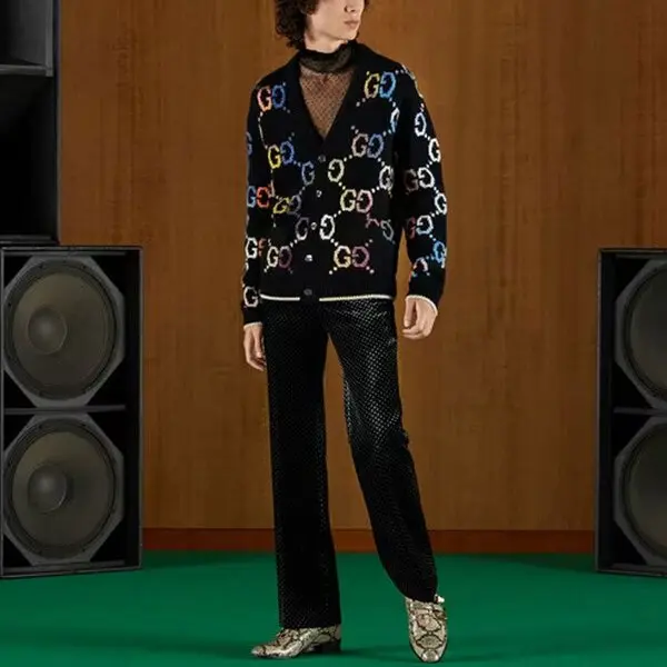 Gucci Gg Wool Jacquard Cardigan
