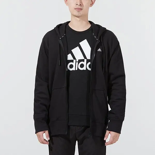 Adidas Logo Woven Zipper Hooded Jacket - Default Color