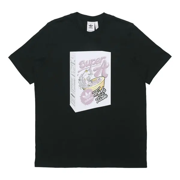 Adidas Originals Bodega Super A Printing Round Neck Short Sleeve - Black