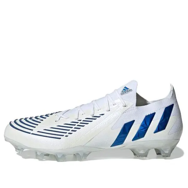 Adidas Predator Edge.1 L Ag Cleats - White/blue