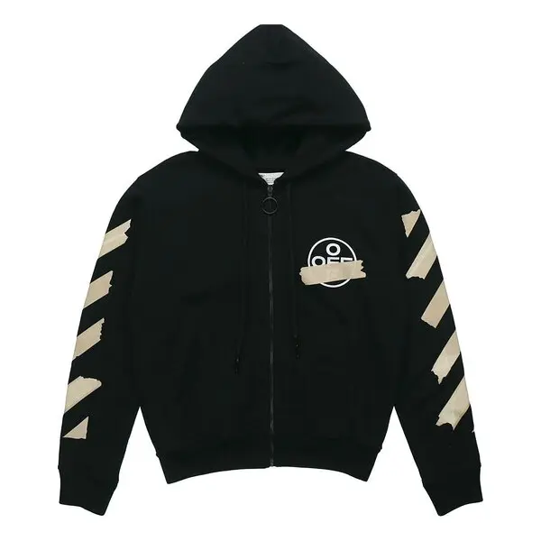 Off-White Ss20 Arrows Sketch Zip-up Hoodie - Black