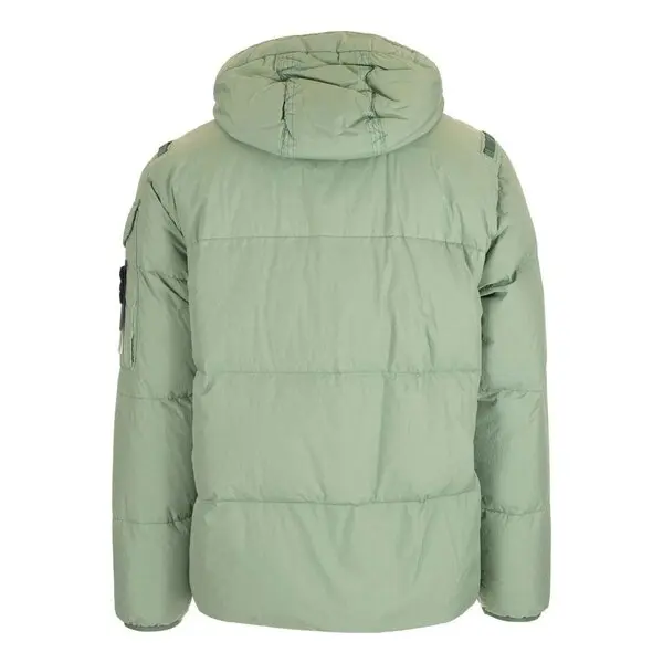 Stone Island Crinkle Reps Down Jacket - Green