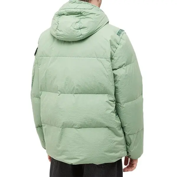 Stone Island Crinkle Reps Down Jacket - Green