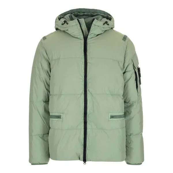 Stone Island Crinkle Reps Down Jacket - Green