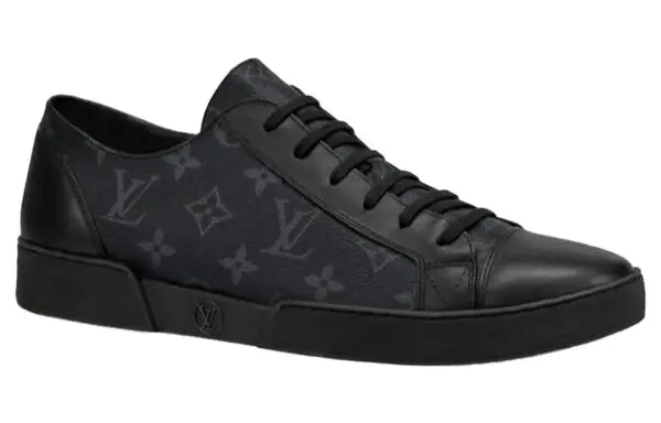 LOUIS VUITTON Black Monogram Canvas And Leather Sneakers