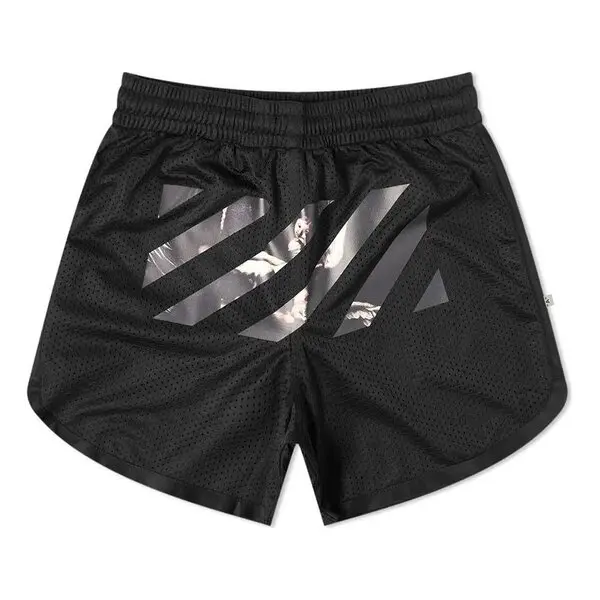 Off-White Caravaggio Arrow Mesh Track Shorts - Black