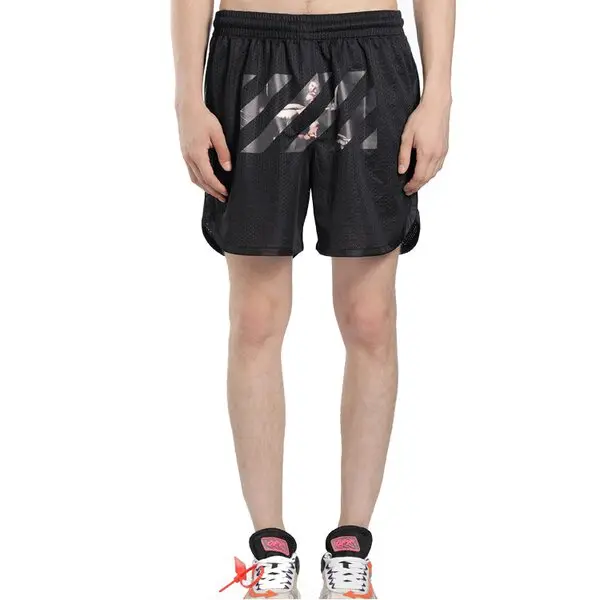 Off-White Caravaggio Arrow Mesh Track Shorts - Black