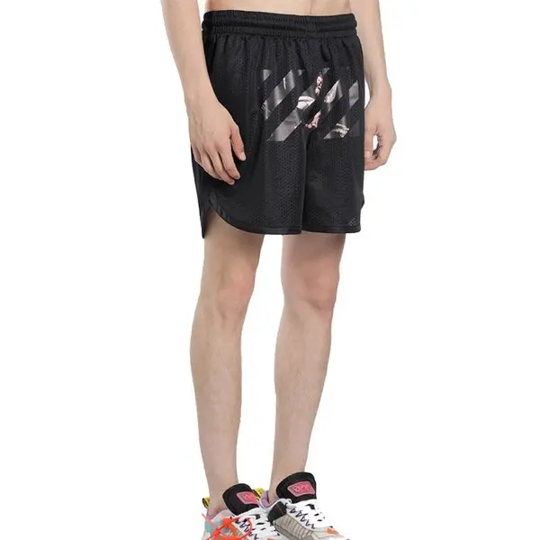 Off-White Caravaggio Arrow Mesh Track Shorts - Black