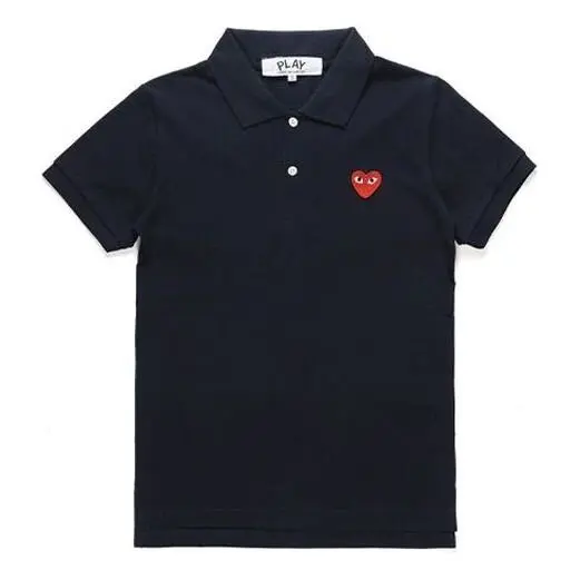 Play Comme Des Garcon Polo Red Emblem - Navy