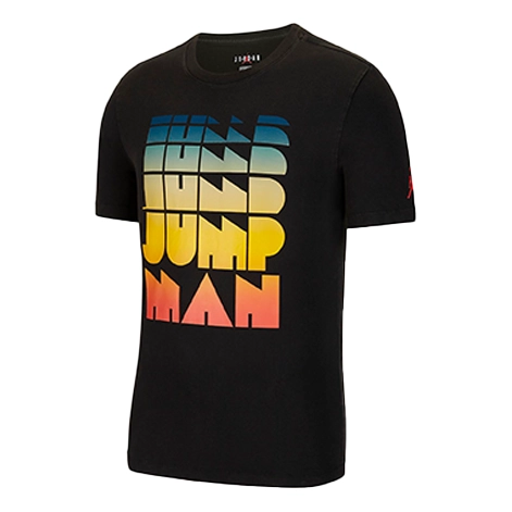JORDAN Air Retro Printing Short Sleeve - Black