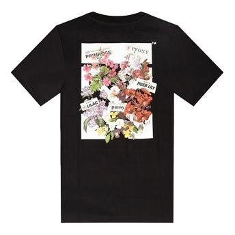 Off-White Flower Arrows Sketch" Short Sleeve T-shirt - Black