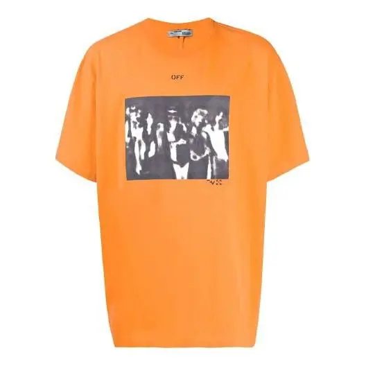 Off-White Arrow Short Sleeve Version Creamy White T-shirt - Orange