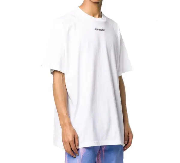 Off-White Back Arrow Printing Pattern Round Neck Short Sleeve Loose Fit