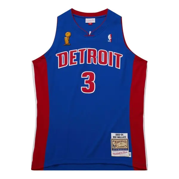 Mitchell & Ness X Nba Detroit Pistons 2004 Ben Wallace Jersey - Dark Blue/red