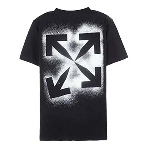 Off-White Splash Ink Arrow Round Neck Short Sleeve - Black