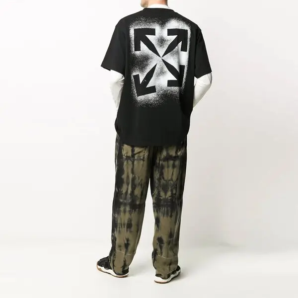 Off-White Splash Ink Arrow Round Neck Short Sleeve