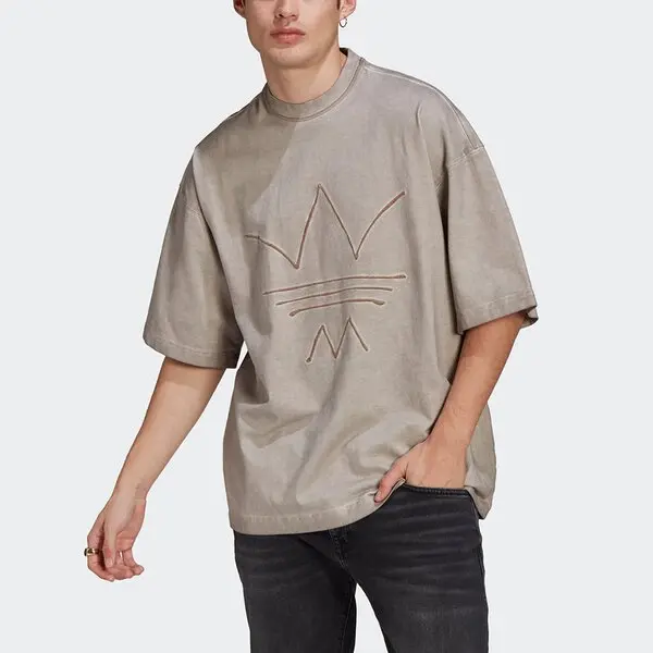 Adidas Originals R.y.v Oversize Abstract Trefoil Tee For Timber