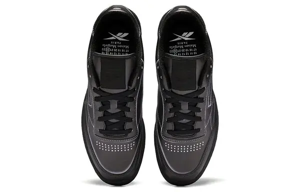 REEBOK Maison Margiela X Club C Trompe-l'oeil Leather Sneakers - Black