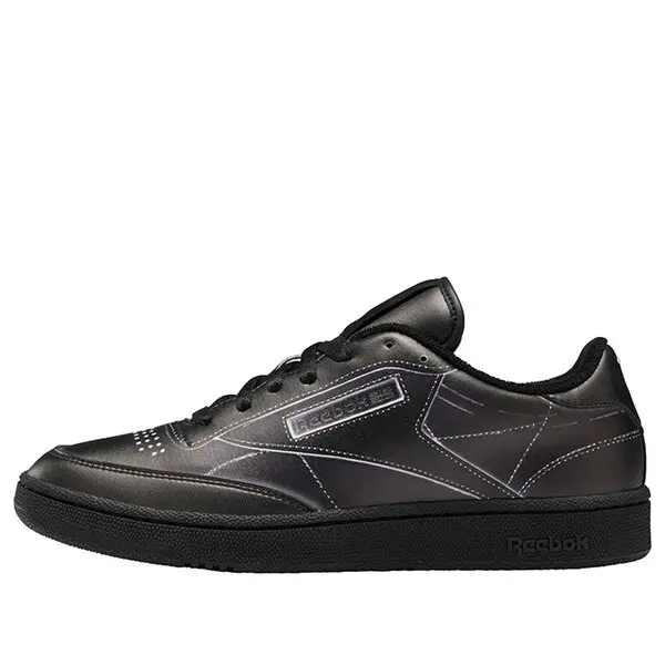 REEBOK Maison Margiela X Club C Trompe-l'oeil Leather Sneakers - Black