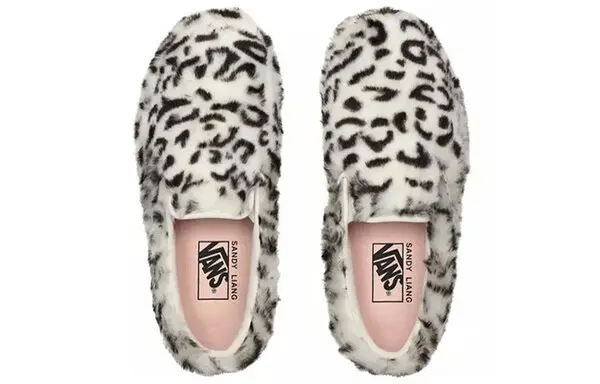 VANS Sandy Liang X Classic Slip-on Platform "fuxxy Leopard