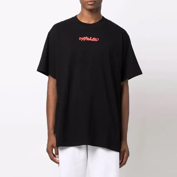 Off-White Arrow Logo Pattern Printing Short Sleeve Loose Fit Black - Multi-color