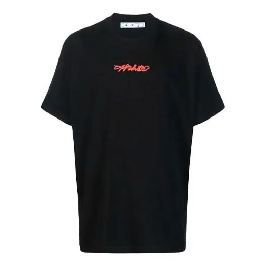 Off-White Arrow Logo Pattern Printing Short Sleeve Loose Fit Black - Multi-color