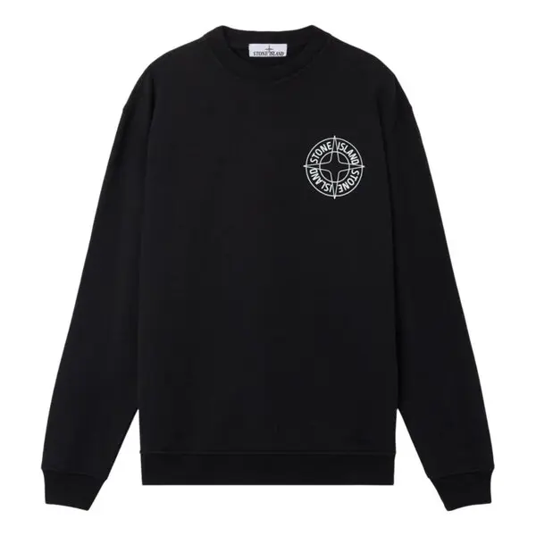 Stone Island Outline Compass Print Sweatshirt - Black