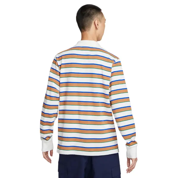 Nike Club Stripe Polo Shirt 'white Orange