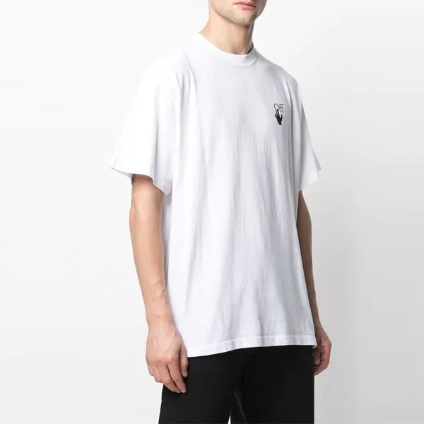 Off-White Ss21 Back Red Arrow Cotton Short Sleeve Loose Fit - White