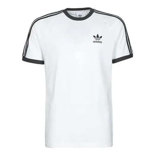 Adidas Originals Adicolor Classics Embroidered Logo Stripe Short Sleeve - White