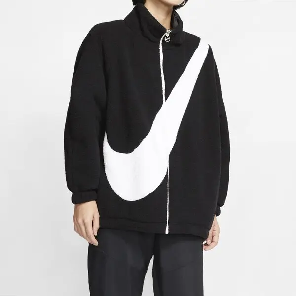 Nike Big Swoosh Reversible Fleece Jacket - Black