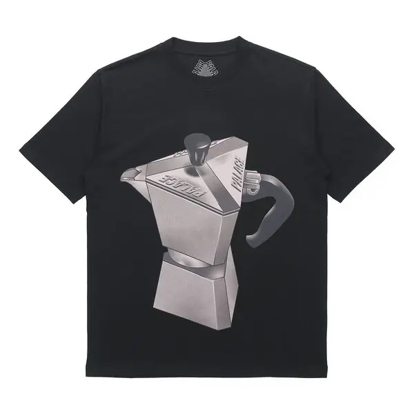 PALACE Nein Tea Metallic Coffee Pattern Short Sleeve Tee - Black