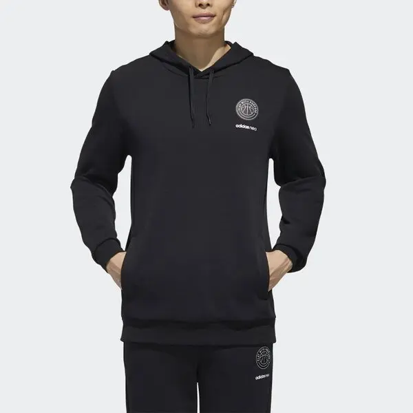 Adidas Neo Casual Basketball Pullover Hoodie - Black