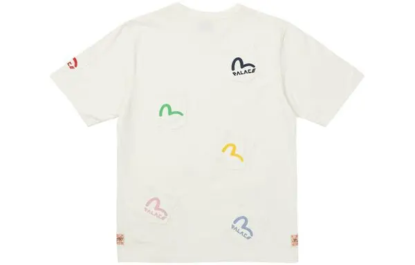 PALACE X Evisu Multi Pocket T-shirt Egret Logo T-shirt - White