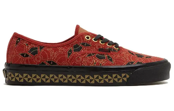 VANS Authentic Low Top Sneakers - Black/red