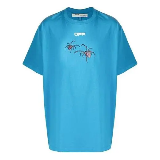 Off-White Arachno Arrow Print Printing Short Sleeve Loose Fit Blue - Light Blue