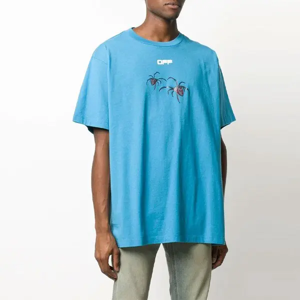 Off-White Arachno Arrow Print Printing Short Sleeve Loose Fit Blue - Light Blue