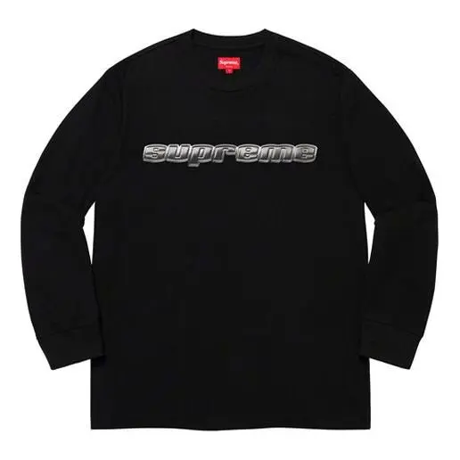 Supreme Chrome Logo Long Sleeve Top - Black