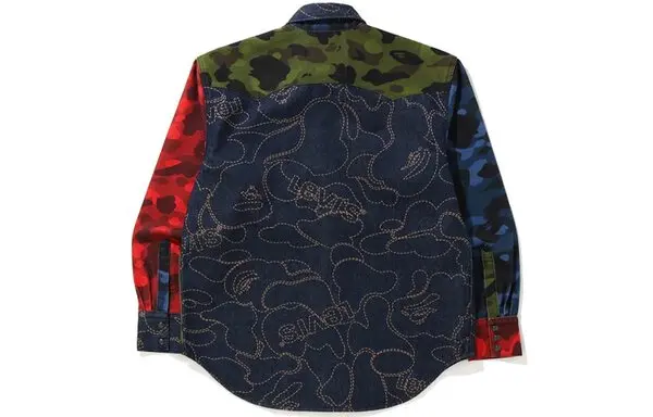 A BATHING APE X Levis Crossover Ss21 Camouflage Long Sleeves Shirt 'multicolor - Tan