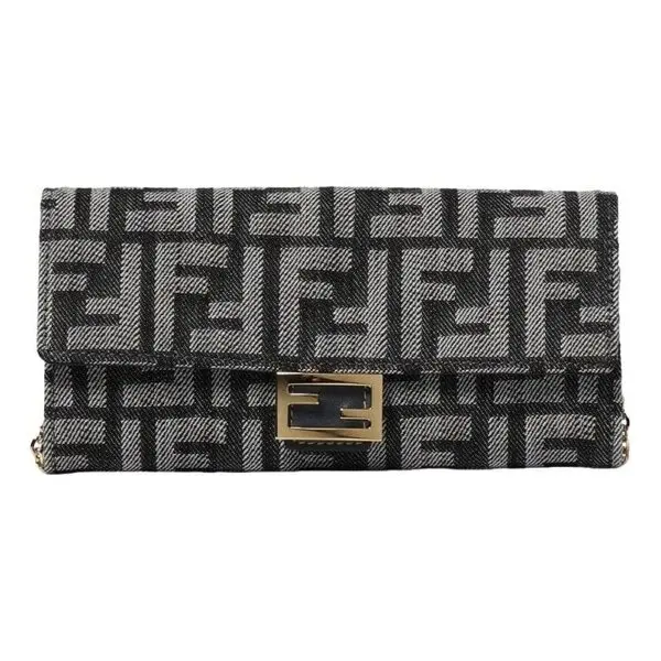Fendi Baguette Chain Wallet - Black
