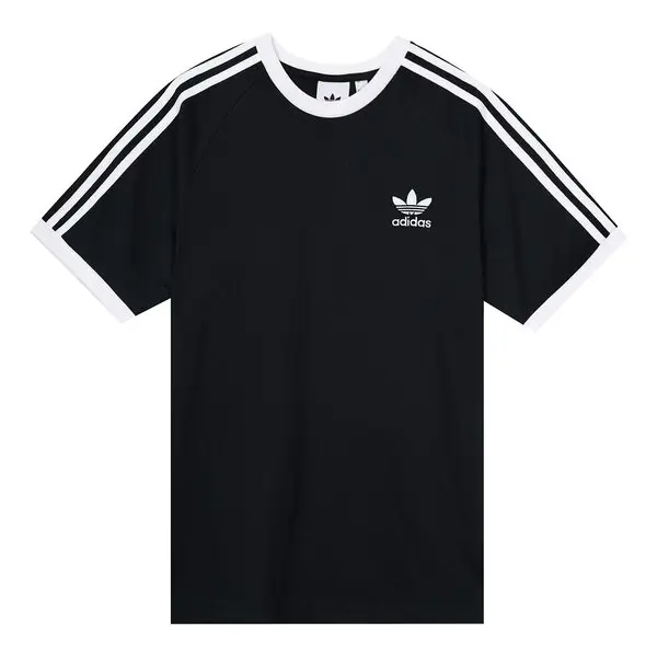 Adidas Originals Adicolor Classic 3 Bands Embroidery Logo Sport Short Sleeve - Black
