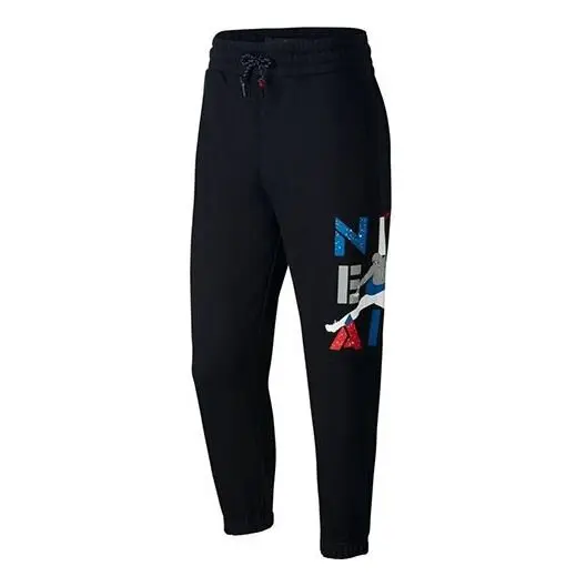 JORDAN Legacy 4 Pants Alphabet Printing Casual Sports Long Pants - Black