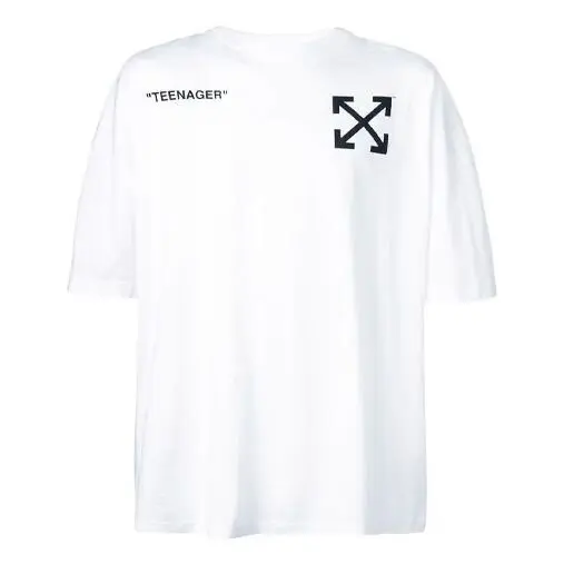 Off-White Oversized Printed Logo T-shirt - White