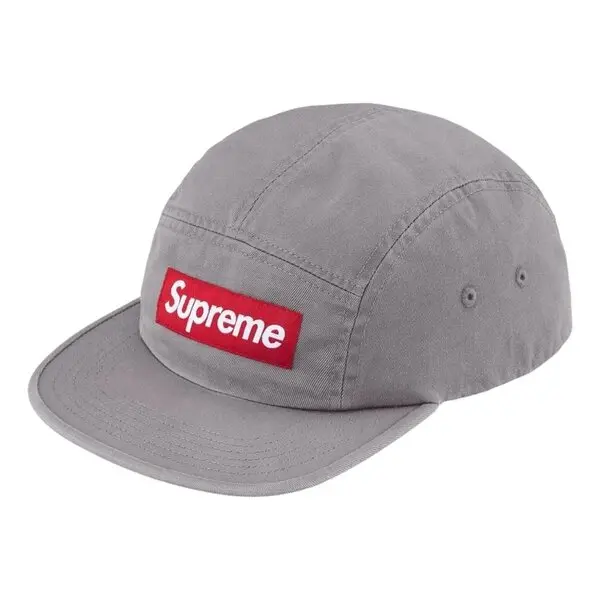 Supreme Washed Chino Twill Camp Cap - Grey