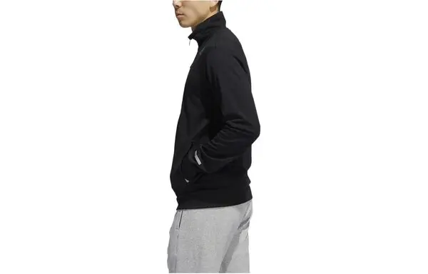 Adidas Logo Print Stand Collar Zip Jacket