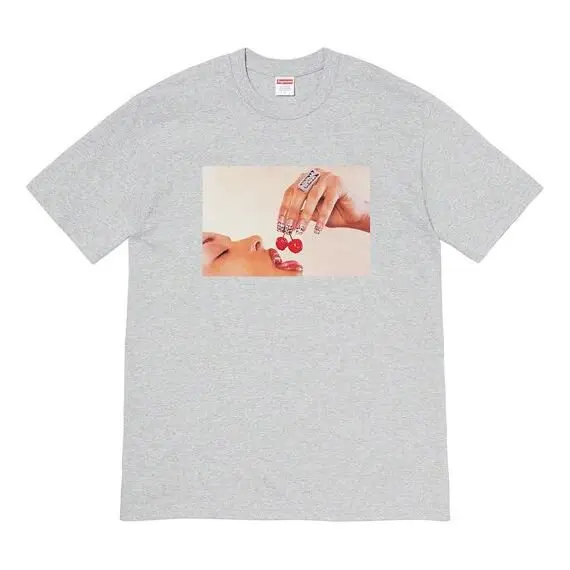 Supreme Ss20 Week 1 Cherries Tee Cherry Short Sleeve Gray - Grey