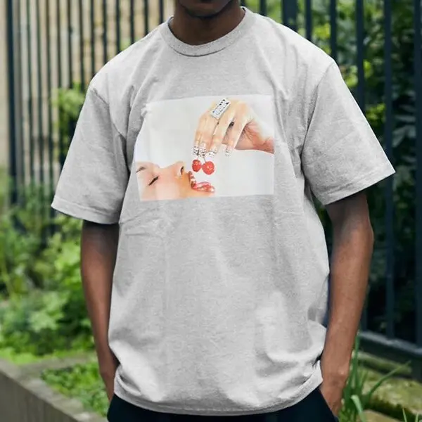 Supreme Ss20 Week 1 Cherries Tee Cherry Short Sleeve Gray - Grey