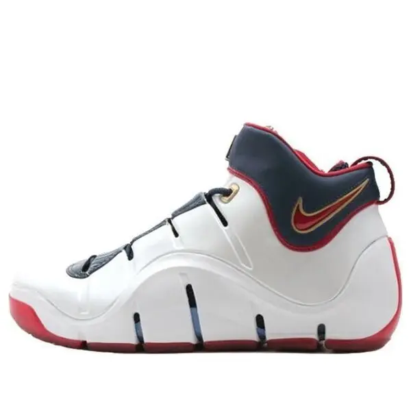Nike Zoom Lebron 4 Mid Top Sneakers - White/red/blue